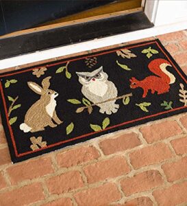 indoor outdoor hooked woodland rug – 43 l x 24.25 w x 0.25 h