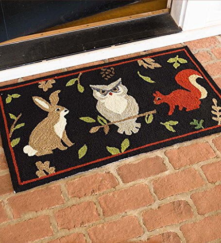 Indoor Outdoor Hooked Woodland Rug - 43 L x 24.25 W x 0.25 H