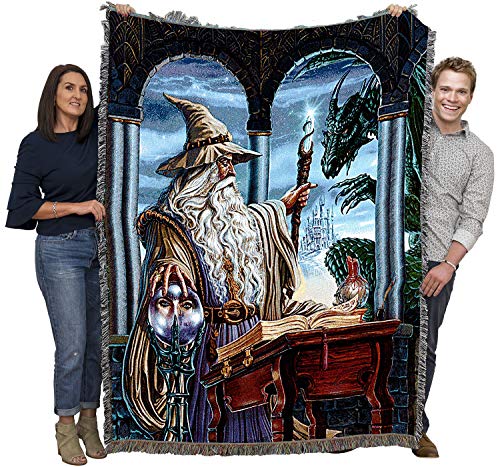 Pure Country Weavers Wizard's Emissary Dragon Blanket by Ed Beard Jr - Gift Fantasy Tapestry Throw Woven from Cotton - Made in The USA (72x54)