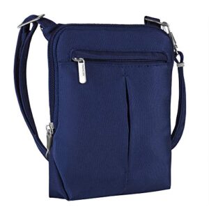 travelon anti-theft classic light mini crossbody bag (blue)