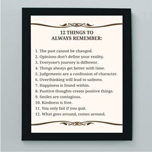 "12 Things To Always Remember"- Inspirational Wall Art- 8 x 10" Print Wall Decor-Ready to Frame. Modern Typographic Print for Home-Office-School Decor. Great Positive Thinking Reminders!