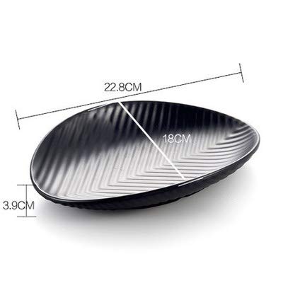 D.A.L A5 Melamine Jewelry Dish Organizer, Decorative Trinket Dish,Accent Tray for Vanity,Food Safe Dishware (Black, Stripe)