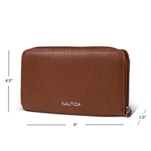 Nautica Bulk Cargo Womens RFID Wallet Clutch Zip Around Organizer (Earth)