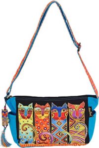 laurel burch feline clan crossbody cat tote handbag purse