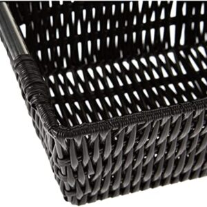 Whitmor Rattique Small Shelf Black Tote Basket