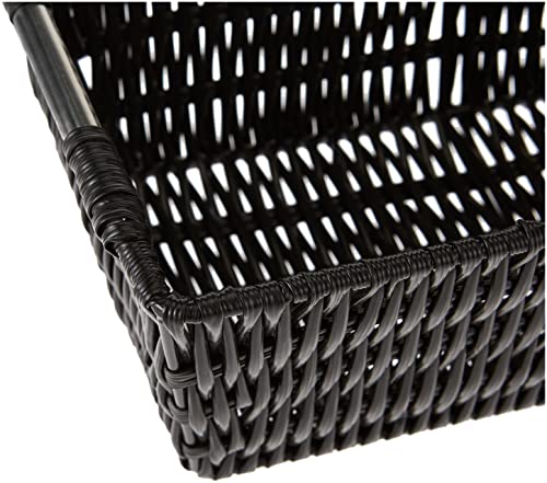 Whitmor Rattique Small Shelf Black Tote Basket