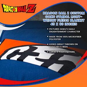 Dragon Ball Z Custom Goku Symbol Fleece Warm Blanket | 45 x 60 Inches