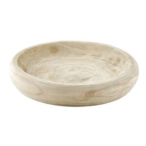 santa barbara design studio table sugar hand carved paulownia wood serving bowl, large, natural