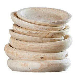 Santa Barbara Design Studio Table Sugar Hand Carved Paulownia Wood Serving Bowl, Large, Natural