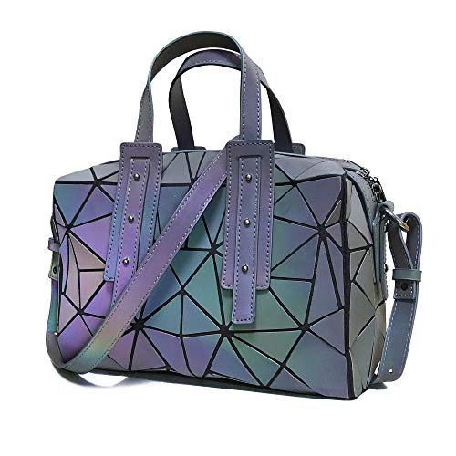 Longjet Purses and Handbags for Women Geometric Luminous Shard Lattice Holographic Tote Bags