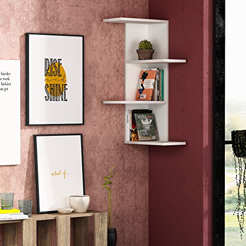 Ada Home Décor Bowcott Wall Shelf, 17'' x 33'' x 8'', White