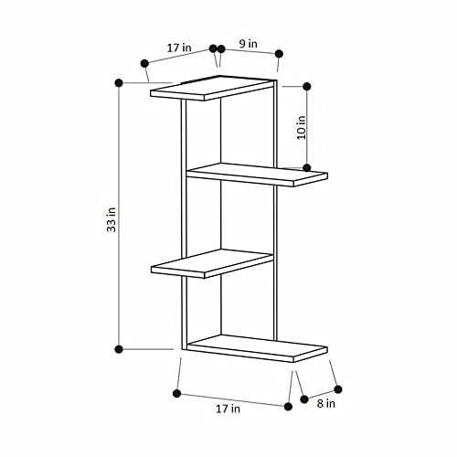 Ada Home Décor Bowcott Wall Shelf, 17'' x 33'' x 8'', White