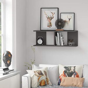 ada home décor warwick wall shelf, 32” x 12” x 8”, anthracite