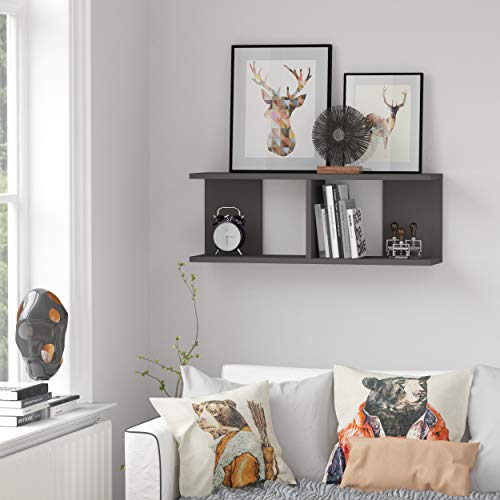 Ada Home Décor Warwick Wall Shelf, 32'' x 12'' x 8'', Anthracite