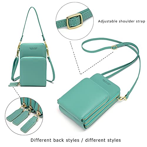 myfriday Small Crossbody Cell Phone Purse for Women, Mini Messenger Shoulder Handbag Wallet with Credit Card Slots