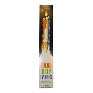 new mutli-color drip candles (2 per pack) (taper candles)