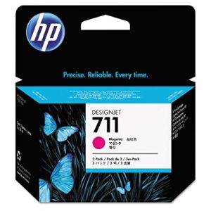 hp cz135a inkjet cartridge (magenta, 3-pack) in retail packaging