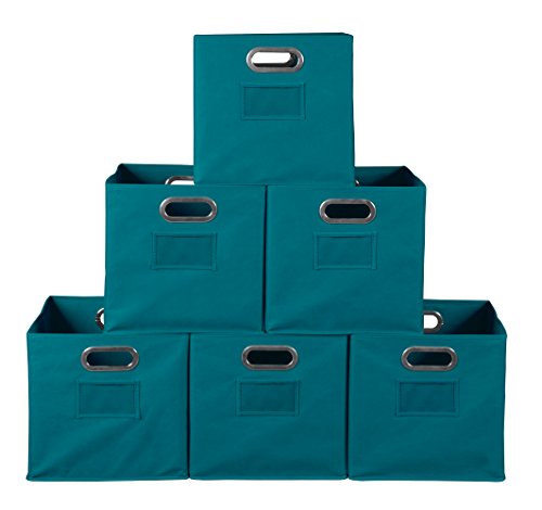 Niche Cubo Foldable Fabric Storage Bins, Teal, Set of 6