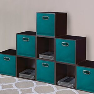 Niche Cubo Foldable Fabric Storage Bins, Teal, Set of 6