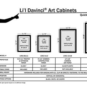 Package of 2 Li'l Davinci® Kid's Art Frames - front-opening, EZ Store wooden frames that allow you to hold up to 50 items in each! (2 frames for 8.5x11 items, White)