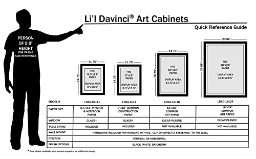 Package of 2 Li'l Davinci® Kid's Art Frames - front-opening, EZ Store wooden frames that allow you to hold up to 50 items in each! (2 frames for 8.5x11 items, White)