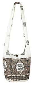 lovely creations hippie boho new elephant crossbody bohemian gypsy sling shoulder bag medium size (a gray)