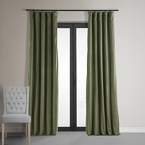 HPD Half Price Drapes Signature Velvet Blackout Curtains For Bedroom 50 X 108 (1 Panel), VPCH-190622-108, Hunter Green