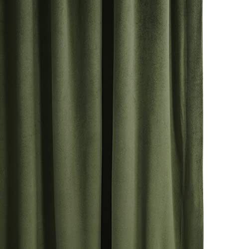 HPD Half Price Drapes Signature Velvet Blackout Curtains For Bedroom 50 X 108 (1 Panel), VPCH-190622-108, Hunter Green