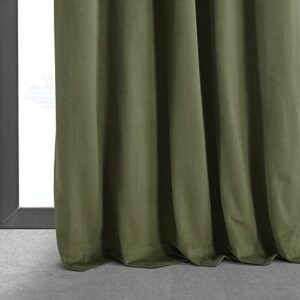 HPD Half Price Drapes Signature Velvet Blackout Curtains For Bedroom 50 X 108 (1 Panel), VPCH-190622-108, Hunter Green