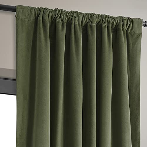 HPD Half Price Drapes Signature Velvet Blackout Curtains For Bedroom 50 X 108 (1 Panel), VPCH-190622-108, Hunter Green