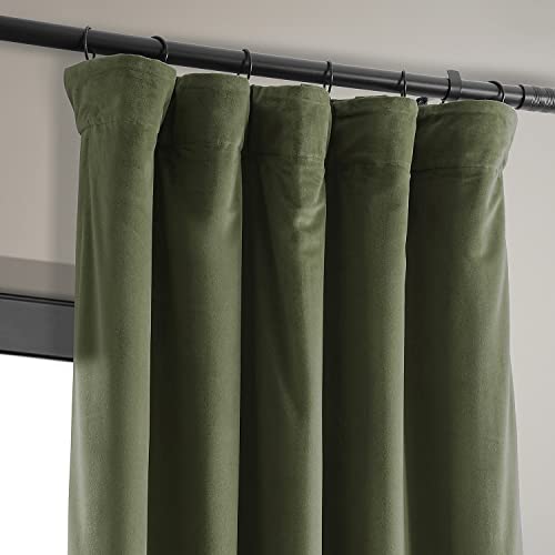 HPD Half Price Drapes Signature Velvet Blackout Curtains For Bedroom 50 X 108 (1 Panel), VPCH-190622-108, Hunter Green