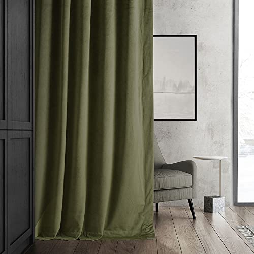 HPD Half Price Drapes Signature Velvet Blackout Curtains For Bedroom 50 X 108 (1 Panel), VPCH-190622-108, Hunter Green