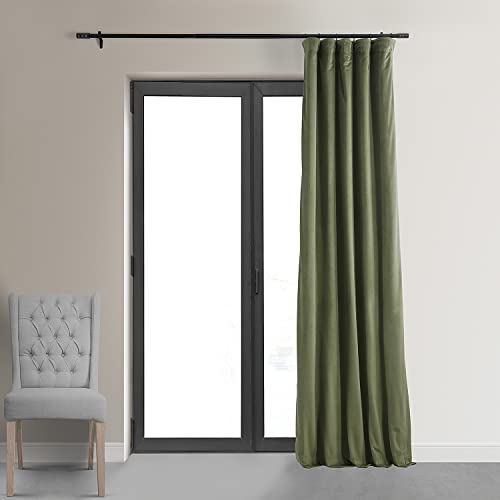 HPD Half Price Drapes Signature Velvet Blackout Curtains For Bedroom 50 X 108 (1 Panel), VPCH-190622-108, Hunter Green