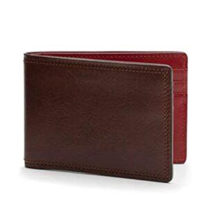 Bosca Dolce Contrast - Small Bifold Wallet Dark Brown/Red One Size