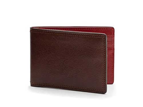 Bosca Dolce Contrast - Small Bifold Wallet Dark Brown/Red One Size