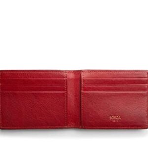 Bosca Dolce Contrast - Small Bifold Wallet Dark Brown/Red One Size