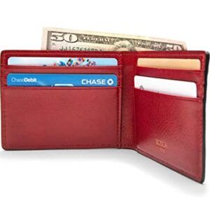 Bosca Dolce Contrast - Small Bifold Wallet Dark Brown/Red One Size