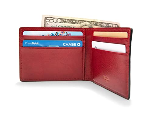 Bosca Dolce Contrast - Small Bifold Wallet Dark Brown/Red One Size