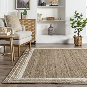 NuLOOM Rikki Coastal Braided Jute Area Rug, 6' Round, Off-White