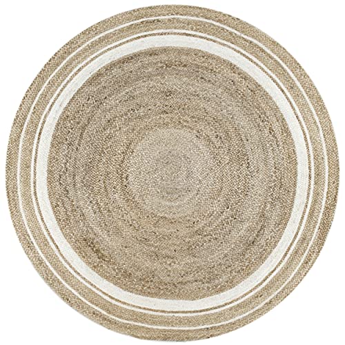 NuLOOM Rikki Coastal Braided Jute Area Rug, 6' Round, Off-White