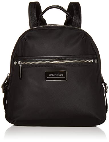 Calvin Klein womens Sussex Nylon Backpack, Black/Silver, One Size