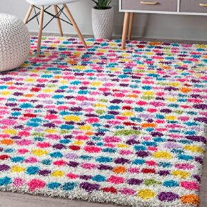 nuloom allard striped shag area rug, 4′ x 6′, multi