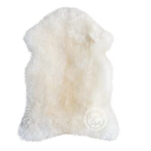 Genuine Natural Sheepskin Rug White 2 x 3 ft. Soft Premium Quality Bedside Rug Chair Seat Cover Rug Throw