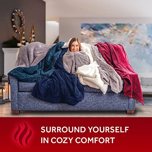 Sunbeam Royal Ultra Night Fog Heated Personal Throw / Blanket, Cozy-Warm, Adjustable Heat Settings