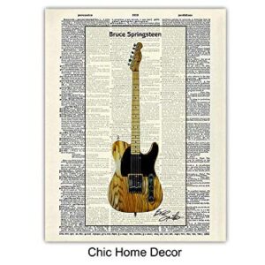 Guitar Wall Decor Poster Set - Musician Gifts for Jimi Hendrix, Eddie Van Halen, John Lennon, Jimmy Page, Eric Clapton, Music Fans - Home Decor, Wall Art, Print Set - 8x10