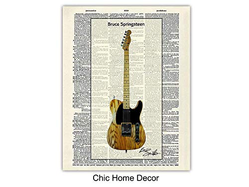 Guitar Wall Decor Poster Set - Musician Gifts for Jimi Hendrix, Eddie Van Halen, John Lennon, Jimmy Page, Eric Clapton, Music Fans - Home Decor, Wall Art, Print Set - 8x10