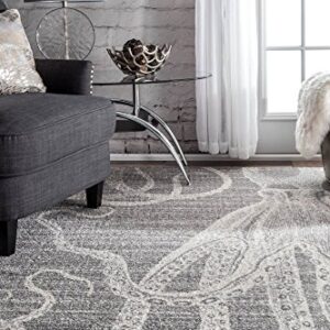 nuLOOM Thomas Paul Octopus Area Rug, 4' x 6', Grey