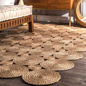 nuloom drusilla hand woven jute area rug, 9′ x 12′, natural