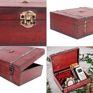 SICOHOME Treasure Box,9.0" Pirate Small Wooden Box for Jewelry Storage,Cards Collection,Gifts and Home Decoration