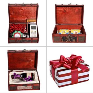 SICOHOME Treasure Box,9.0" Pirate Small Wooden Box for Jewelry Storage,Cards Collection,Gifts and Home Decoration